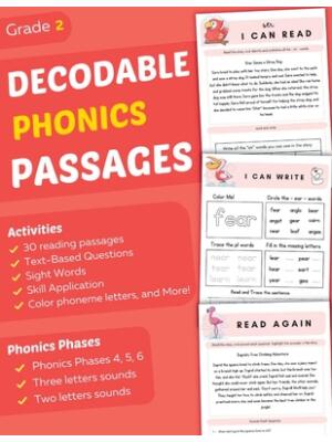 Decodable Phonics Passages Grade 2: Strengthen Reading and ...