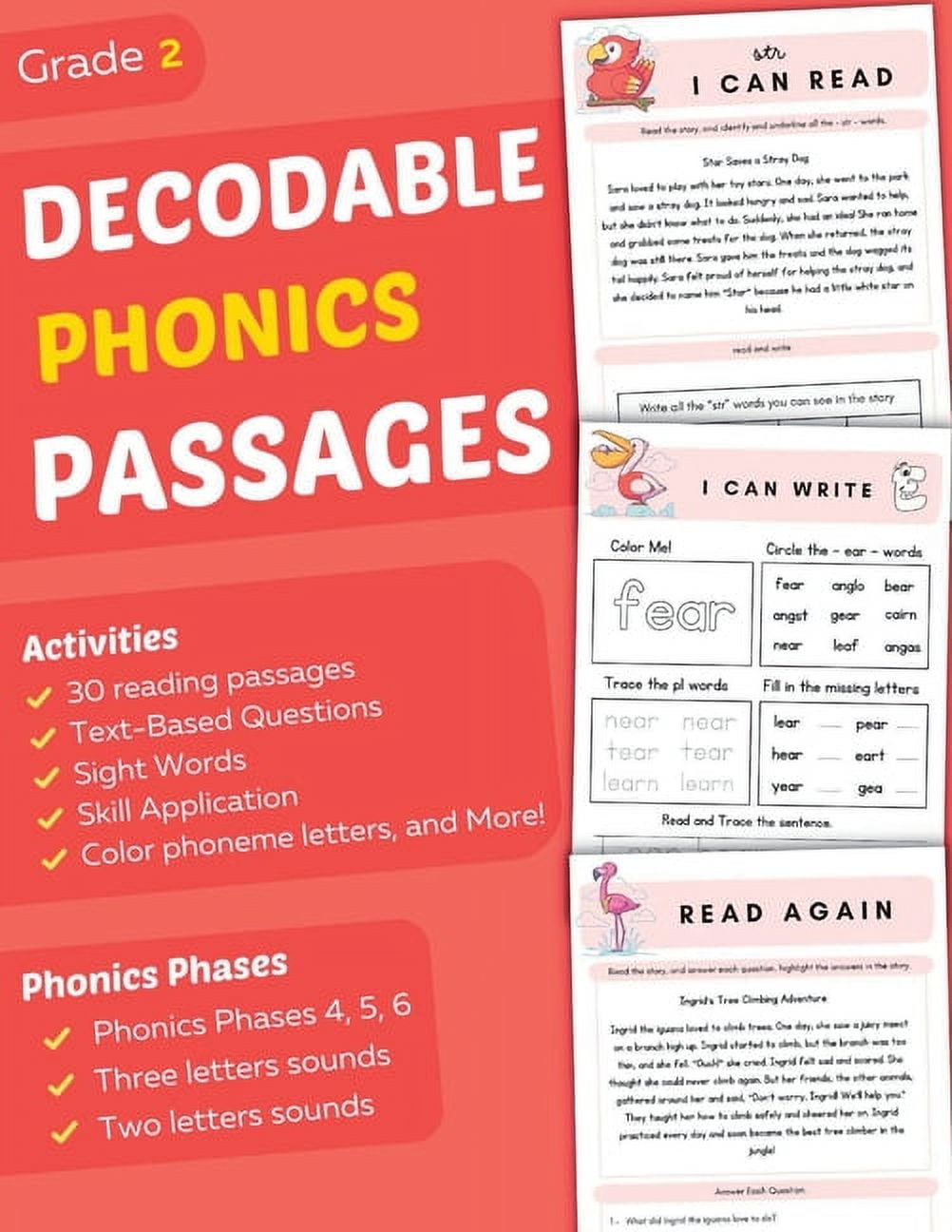 Decodable Phonics Passages Grade 2: Strengthen Reading and ...