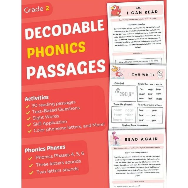 Decodable Phonics Passages Grade 2: Strengthen Reading and ...