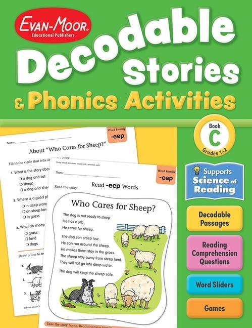 Evan-Moor Decodable Stories and Phonics Activities, Level C, Grade 1 ...