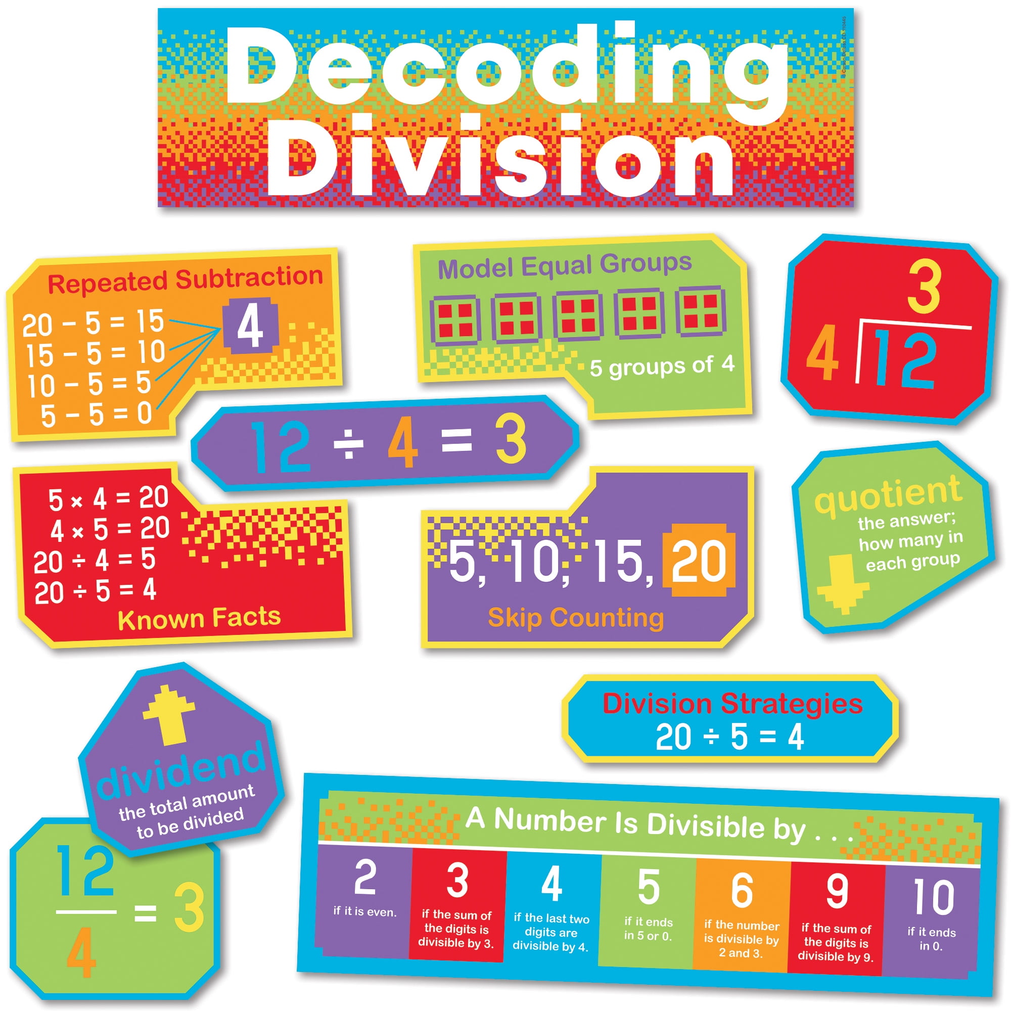 Decoding Division Mini Bulletin Board Set, 15 Pieces - Walmart.com