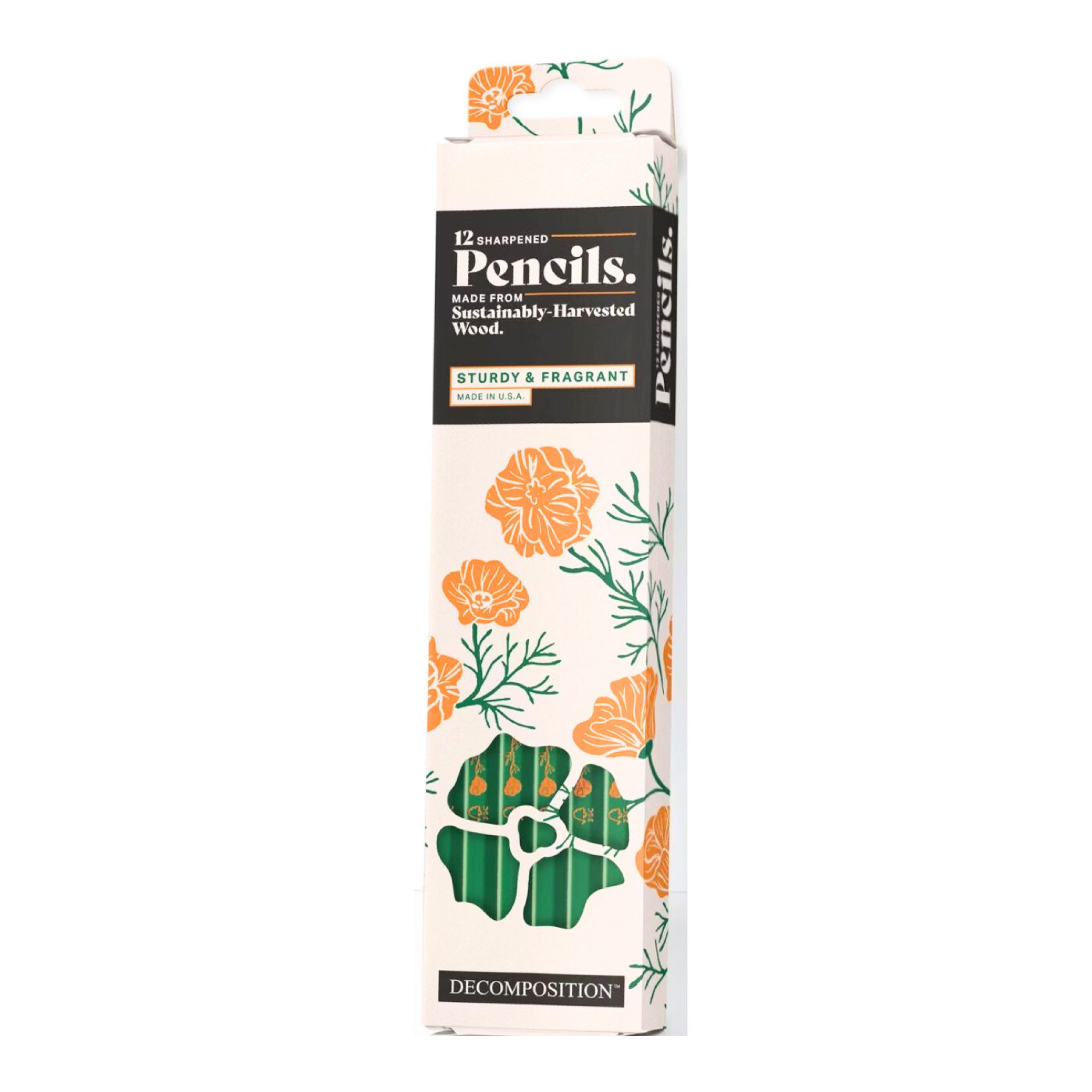 12 Count Pencils by Decomposition California Poppy - Walmart.com