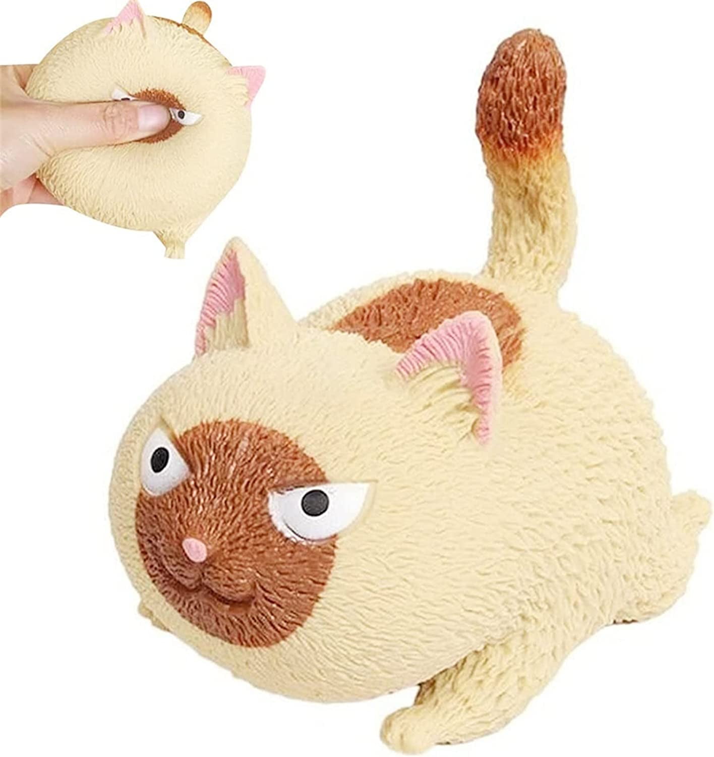 Decompress and Squeeze Angry Cat, Stress Relief Angry Cat Toy Funny Cat ...