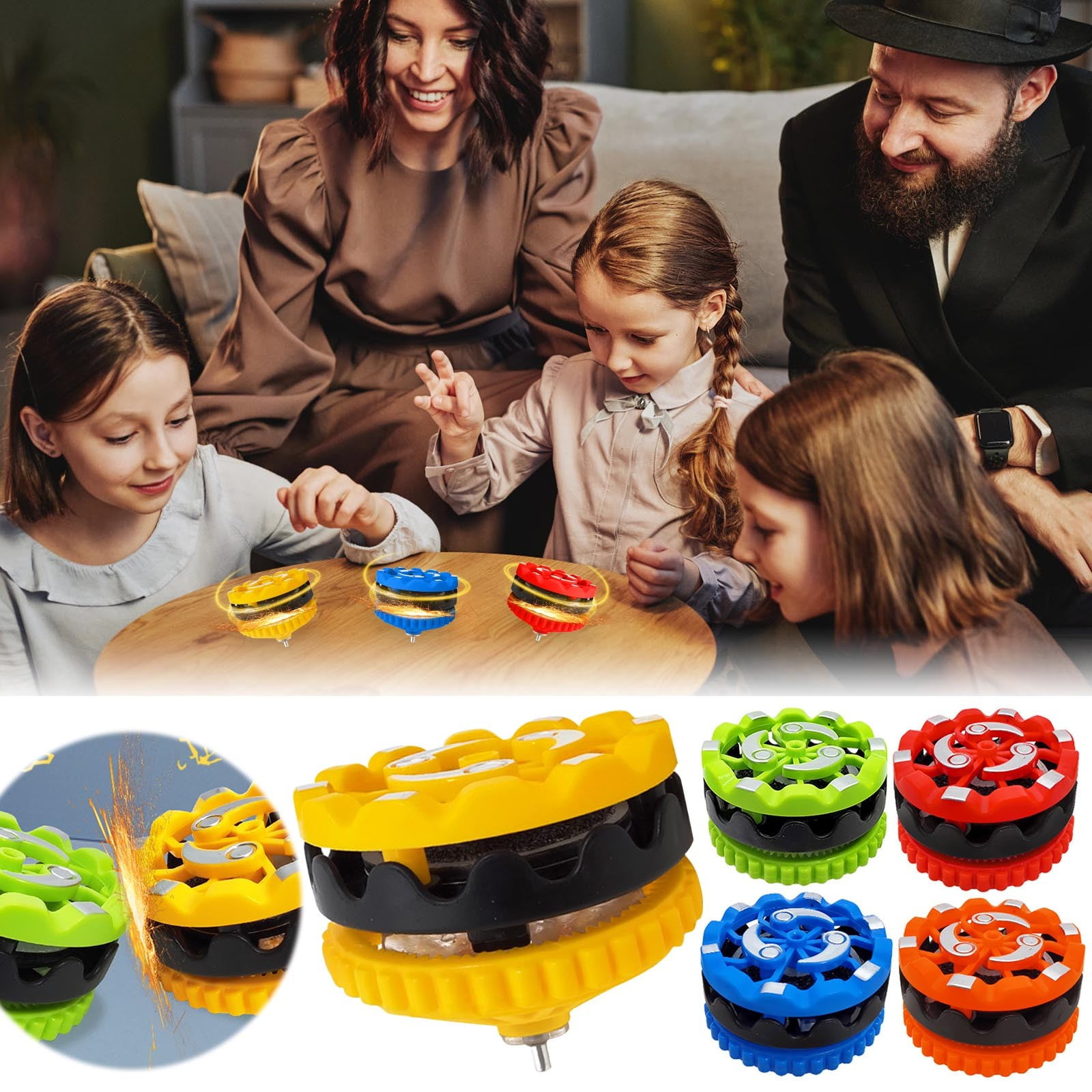 Decompression Rotating Light-Up Gyroscope Toy | Stress Relief Fidget ...
