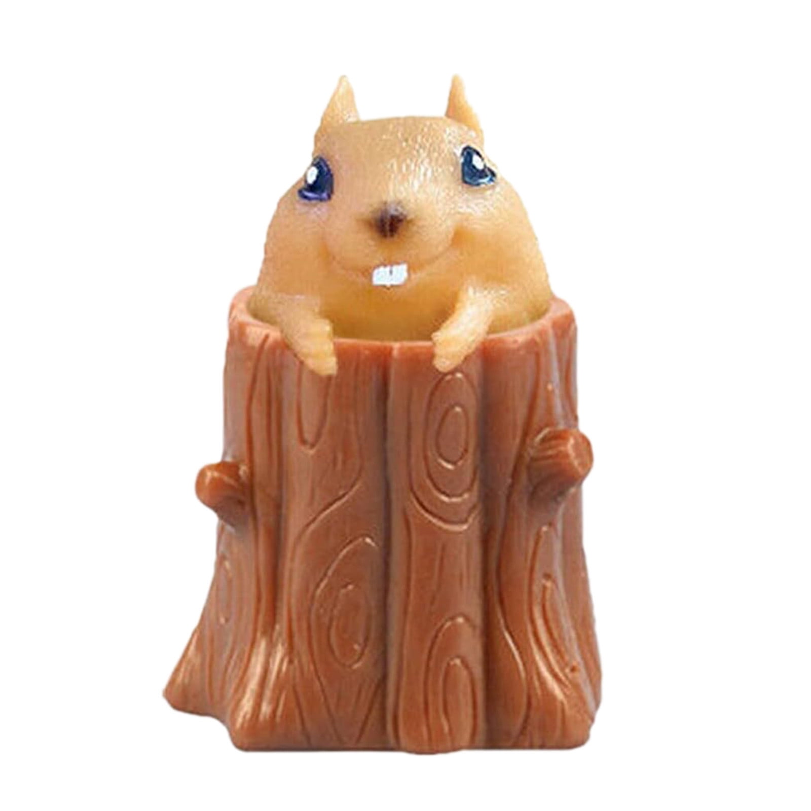 Decompression Squirrel Tree Stump Cute Pet Pinch Music Toy Stress ...