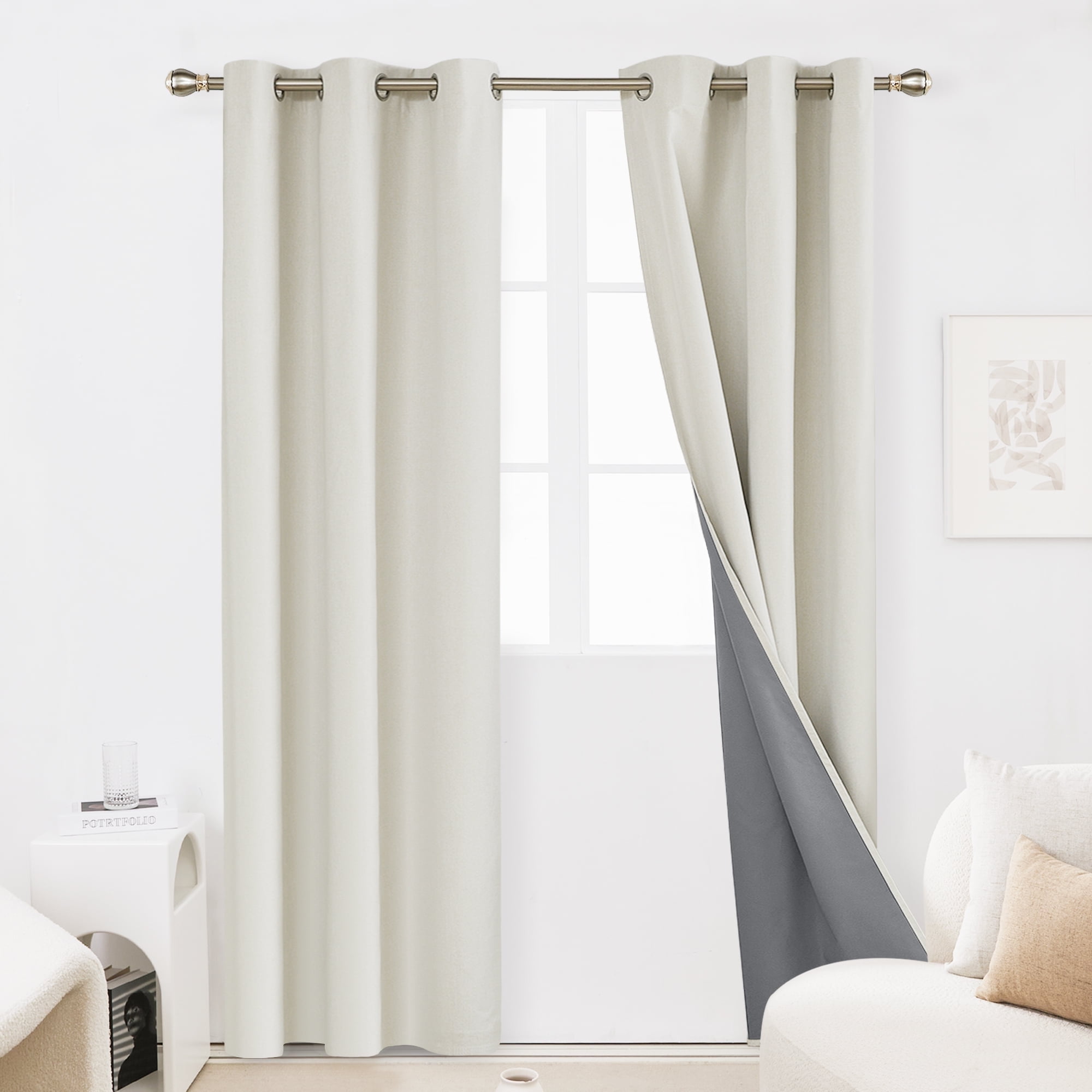 Deconovo 100% Blackout Curtains 84 Inch Length, Bedroom Curtains ...