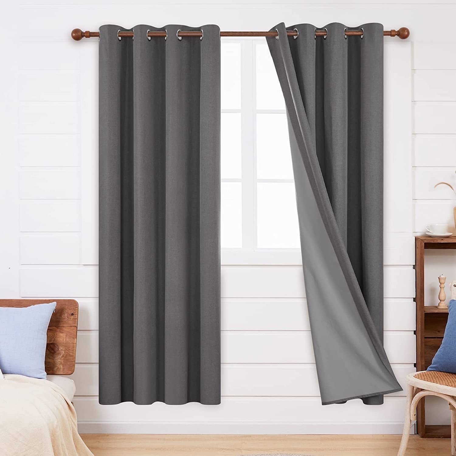 Walmart Black Friday Deals 2025 Deconovo 72 Inch Curtains 100% Black ...