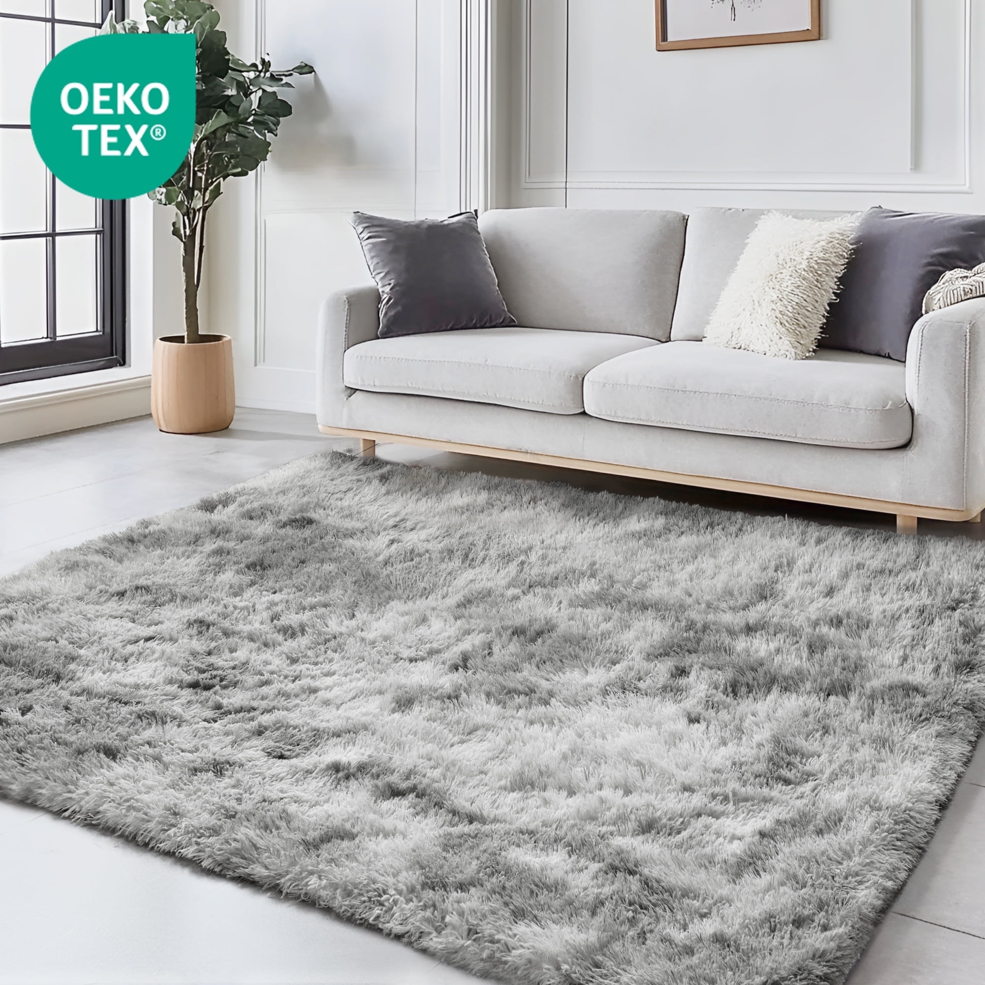 Deconovo 7x9 ft Fluffy Area Rug for Bedroom, Washable & Non Slip Rugs ...