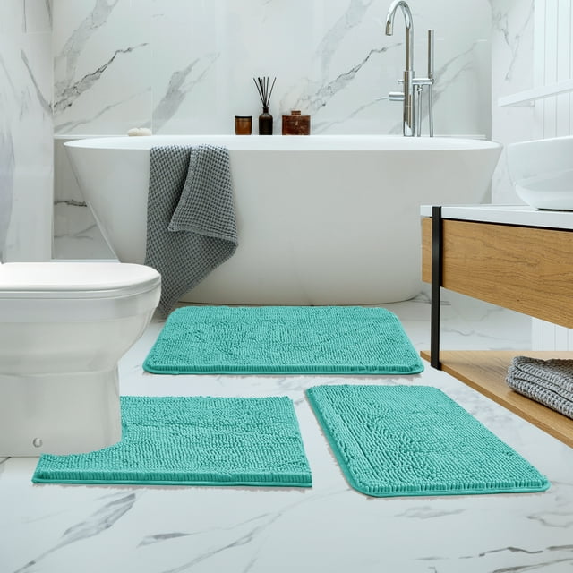Deconovo 3-Piece Bathroom Rugs Set: Extra-Soft, Absorbent, Non-Slip ...