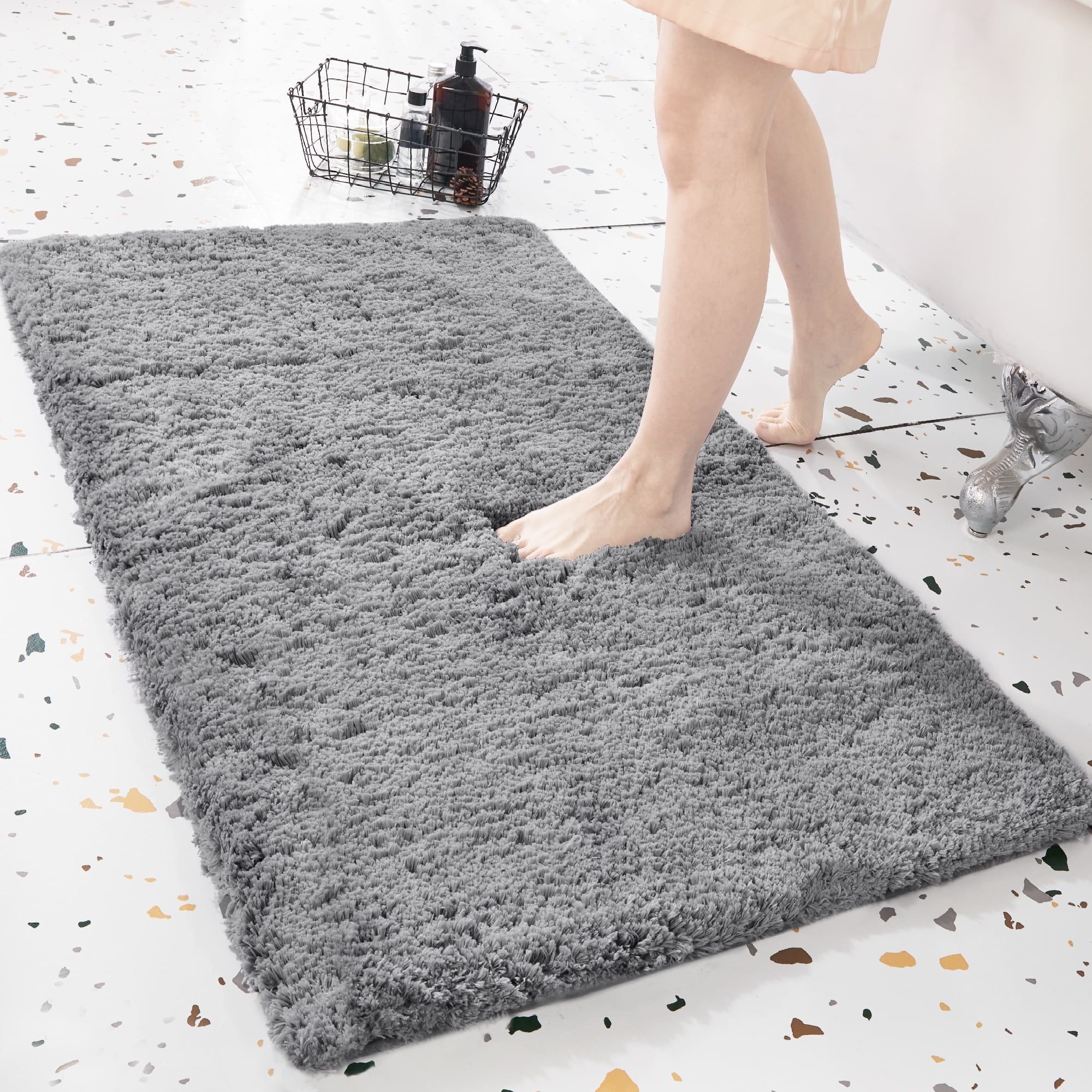 "Deconovo Super Soft, Thick Chenille Bathroom Mat - Absorbent, Non-Slip ...