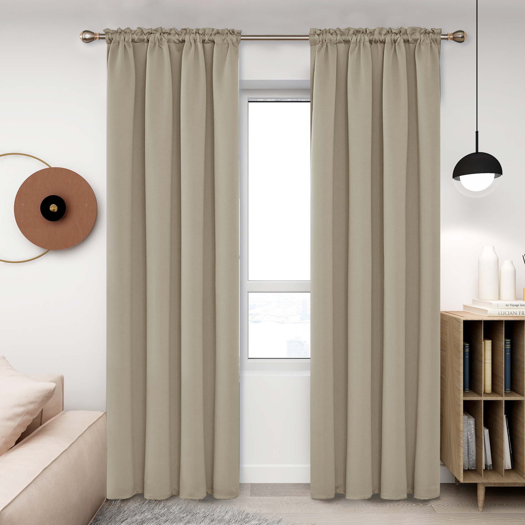 Brookstone Troy Solid Room Darkening Rod Pocket Window Curtain Panel ...