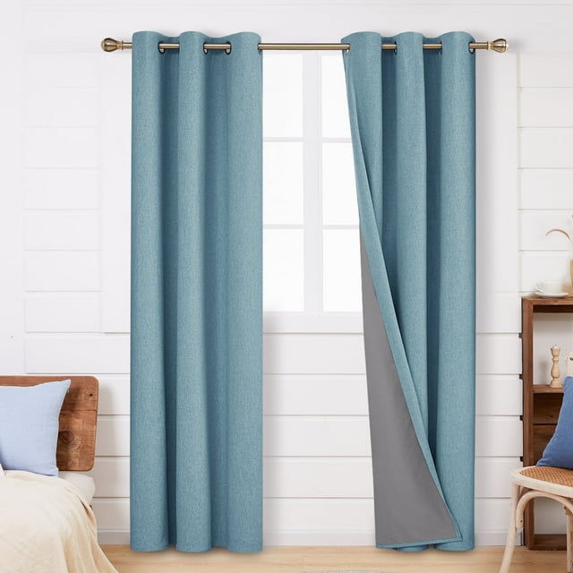 Deconovo Blackout Curtains 84 Inches Long, Completely Light Blocking ...