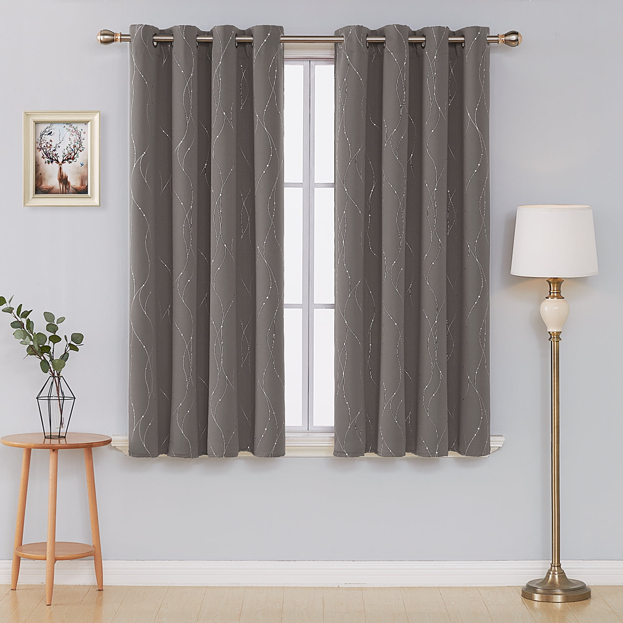 Deconovo Blackout Curtains for Kitchen Solid Grommet Room Darkening ...