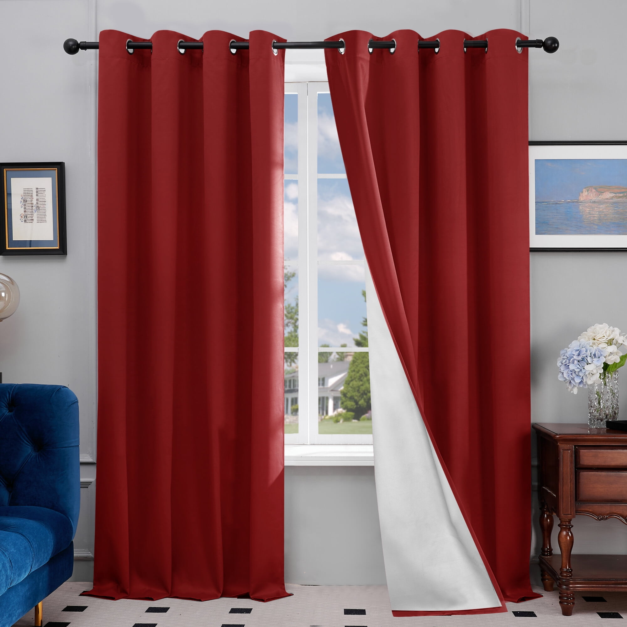 Deconovo Polyester Thermal Insulated Blackout Curtains, Energy ...