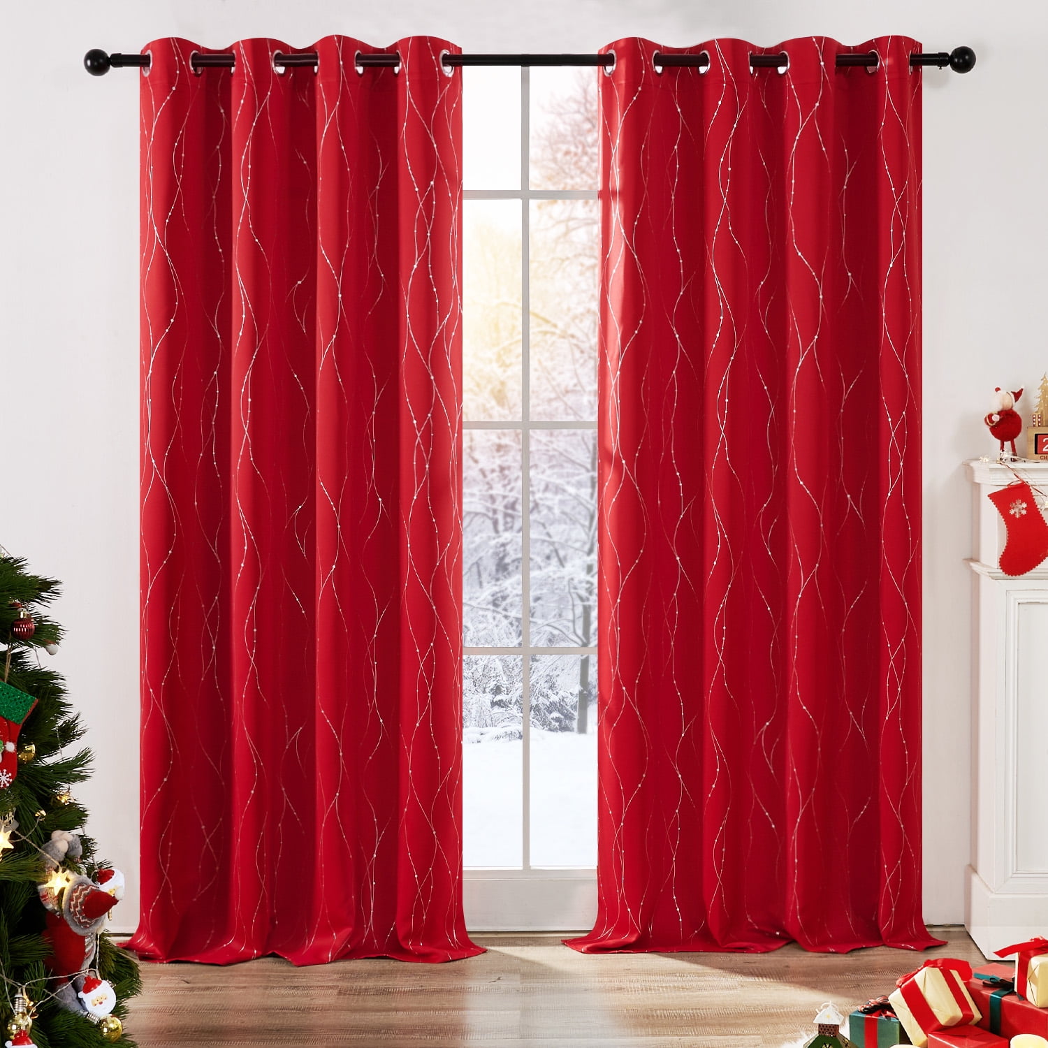 Deconovo Blackout Kitchen Curtains, 45 inch Length, Pack of 2 - Thermal ...