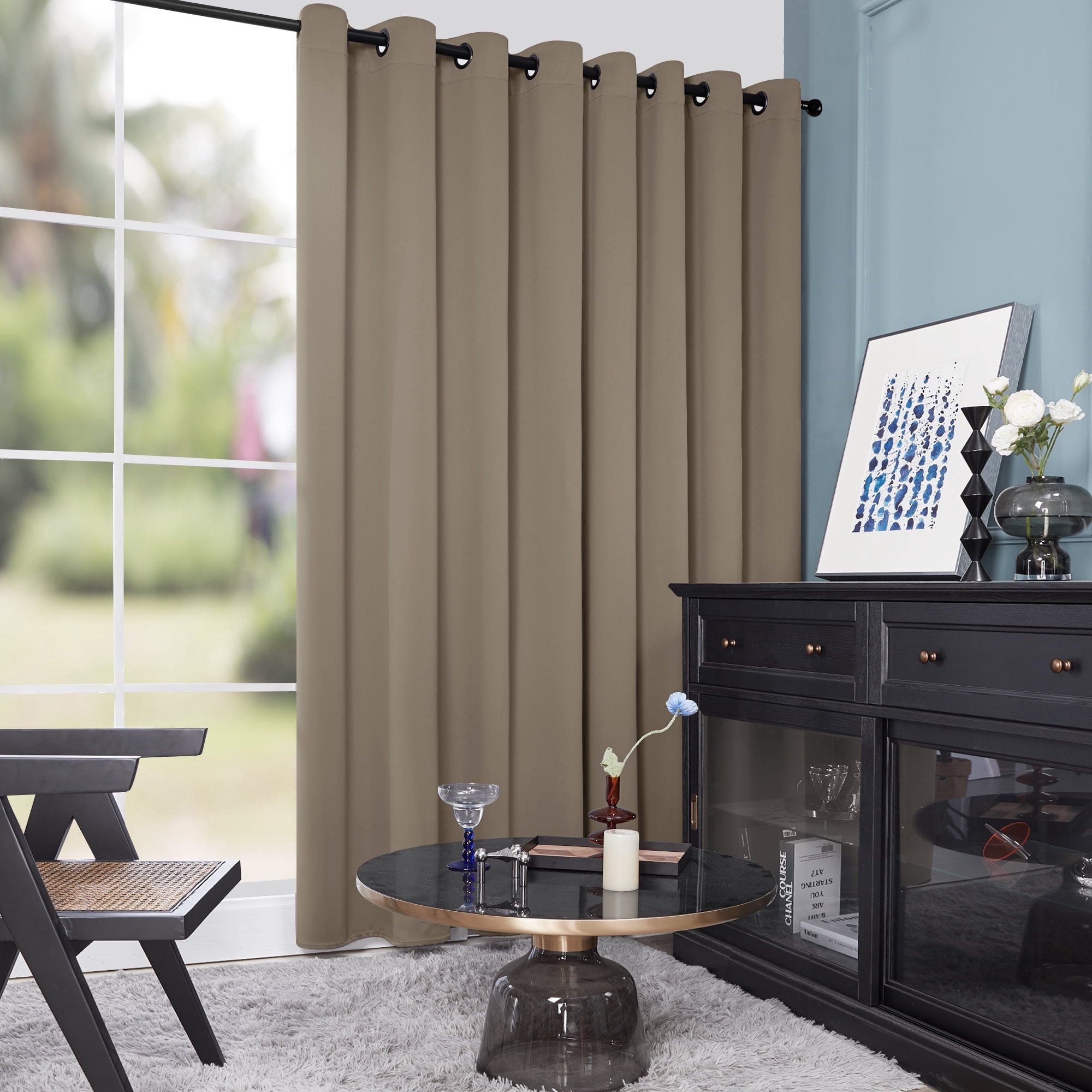 Deconovo Wide Width Blackout Curtains, 100x84 inch, Khaki Window ...