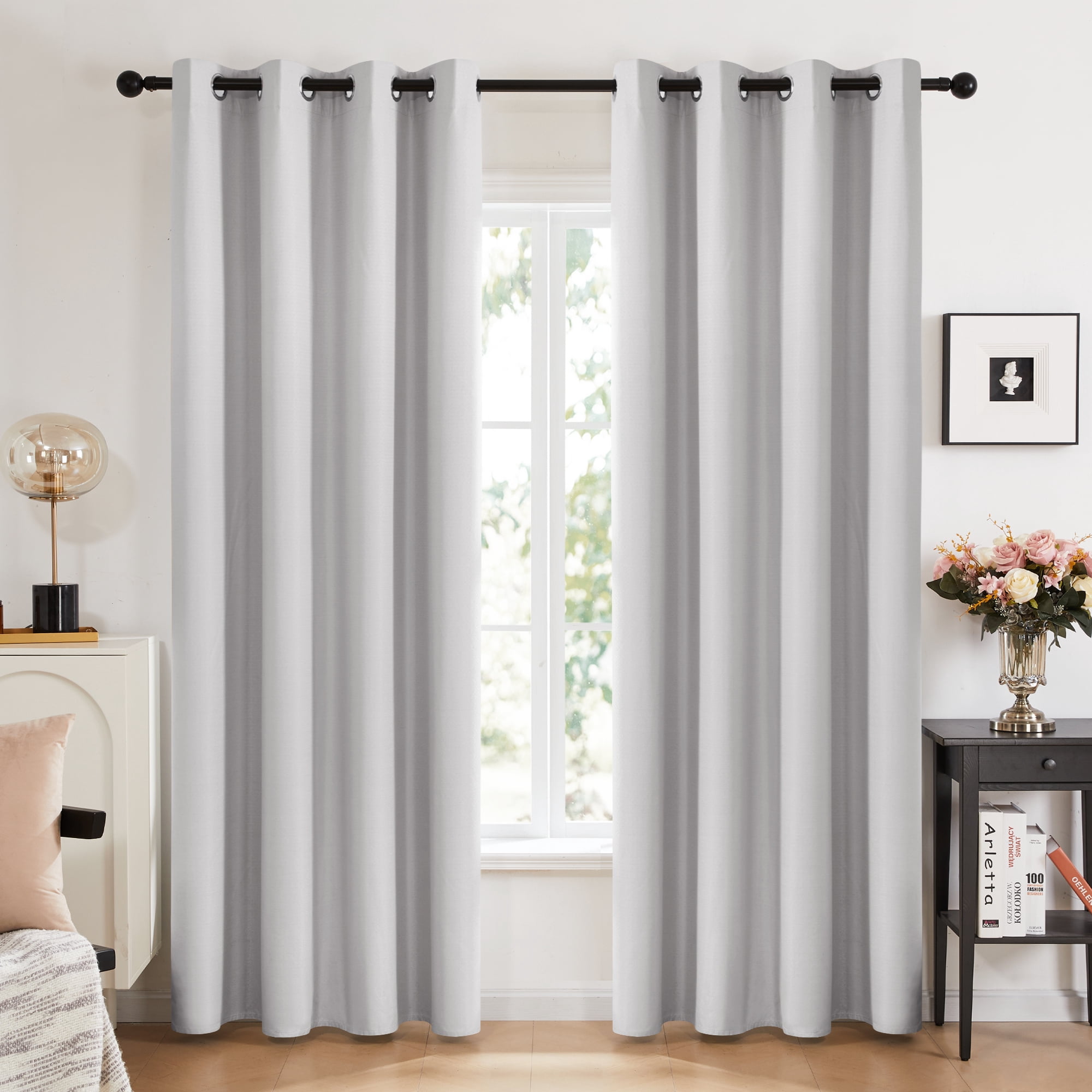Deconovo Faux Linen Total Blackout Curtains for Bedroom 100% Room ...