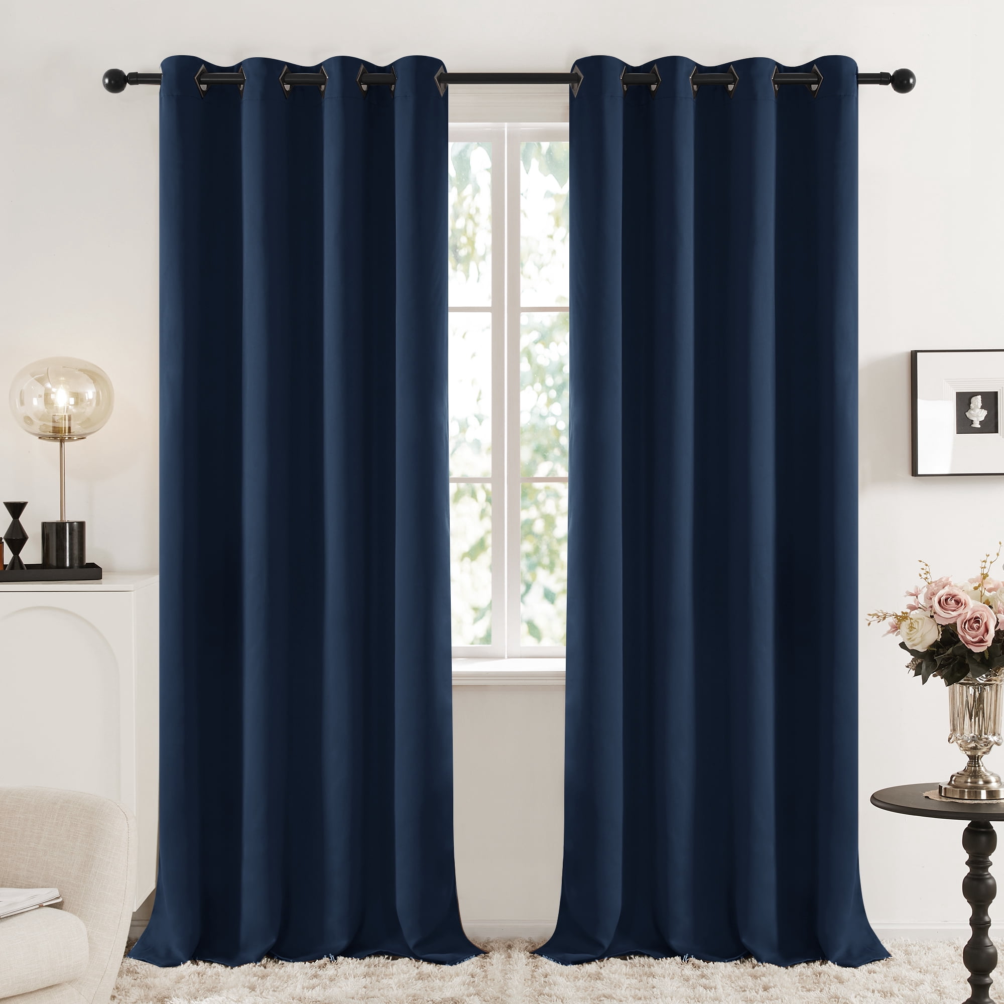 Navy Blue Blackout Curtains