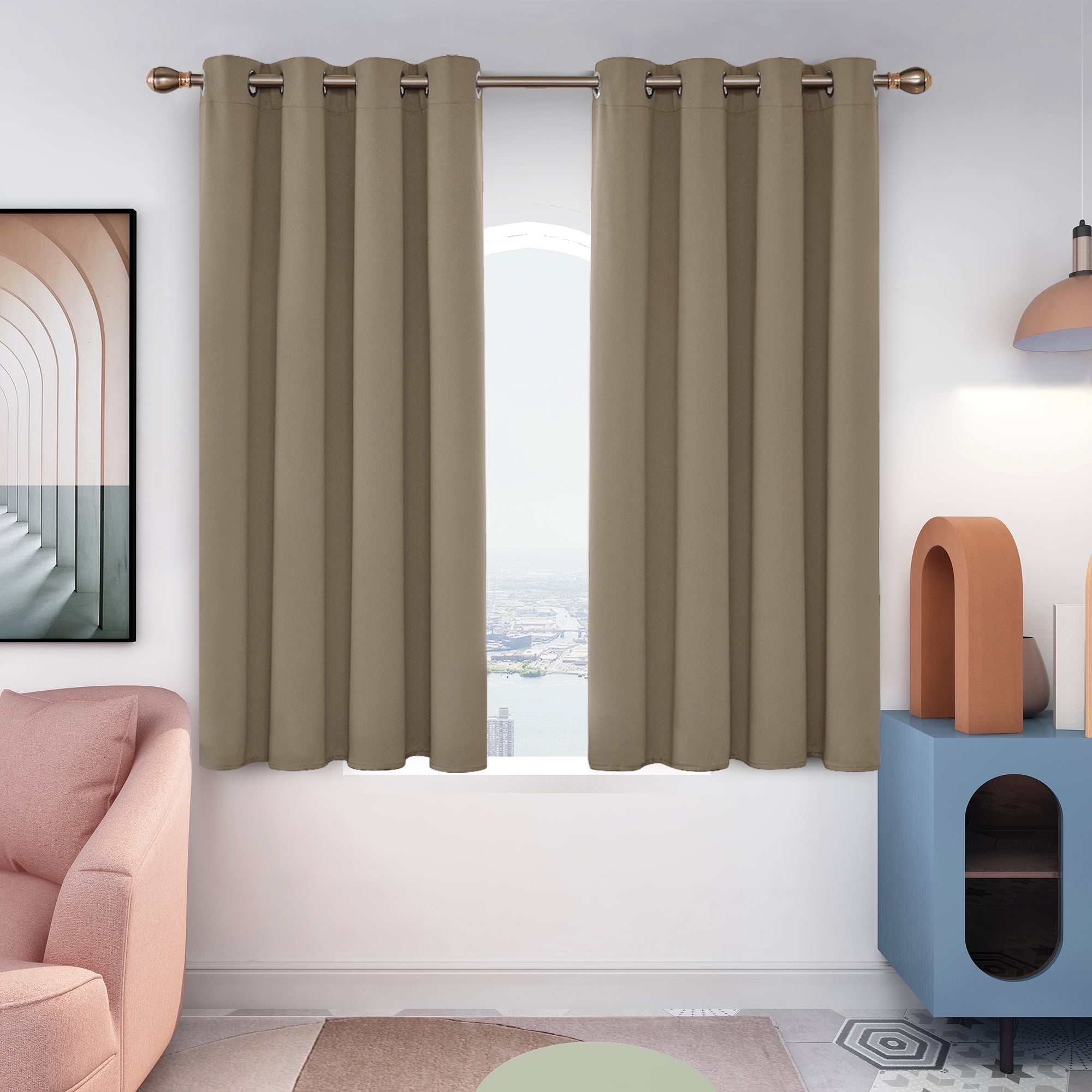 Deconovo Thermal Insulated Blackout Curtains for Kitchen, 52x45 Inches ...