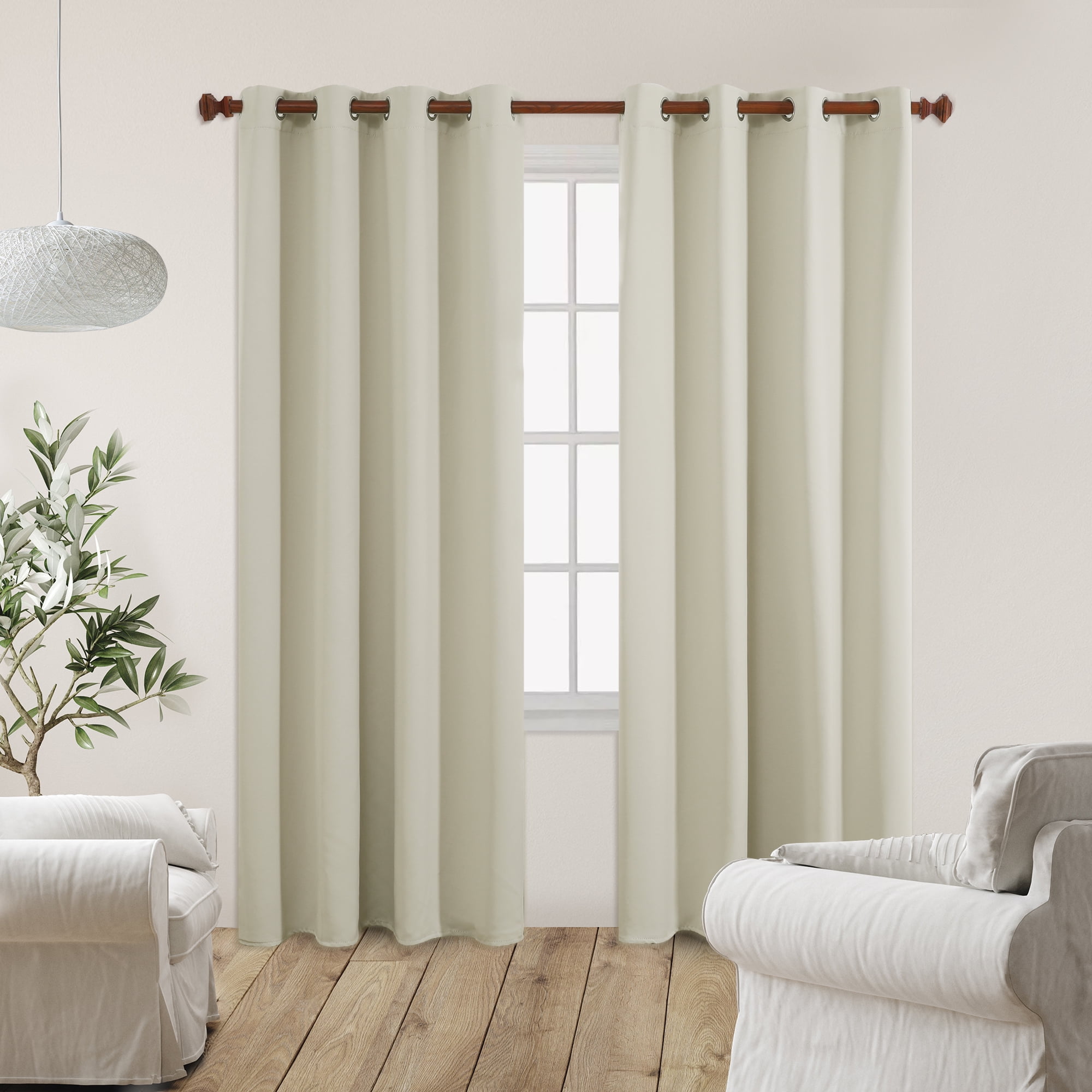 Deconovo Light Beige Curtains Room Darkenging Curtains Grommet Blackout ...