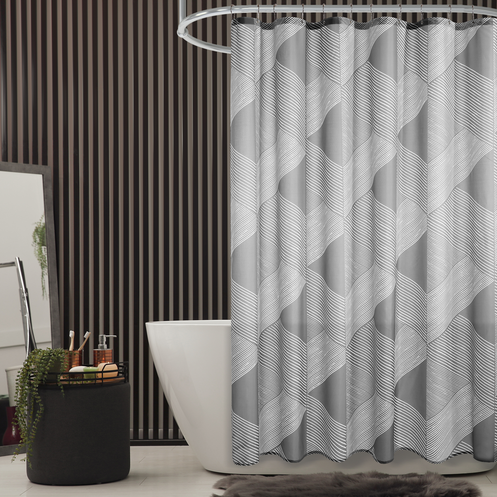 Deconovo Original Design Solid Water Resistant Fabric Shower Curtain ...