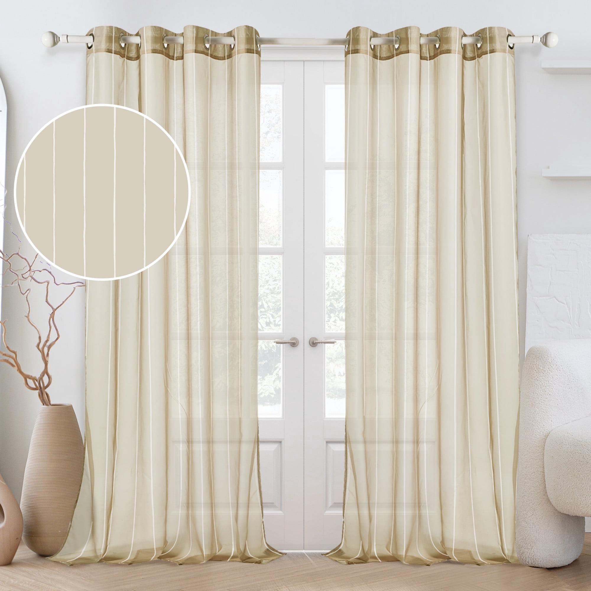 Deconovo Sheer Panels for Living Room Windows, Lightweight Light ...