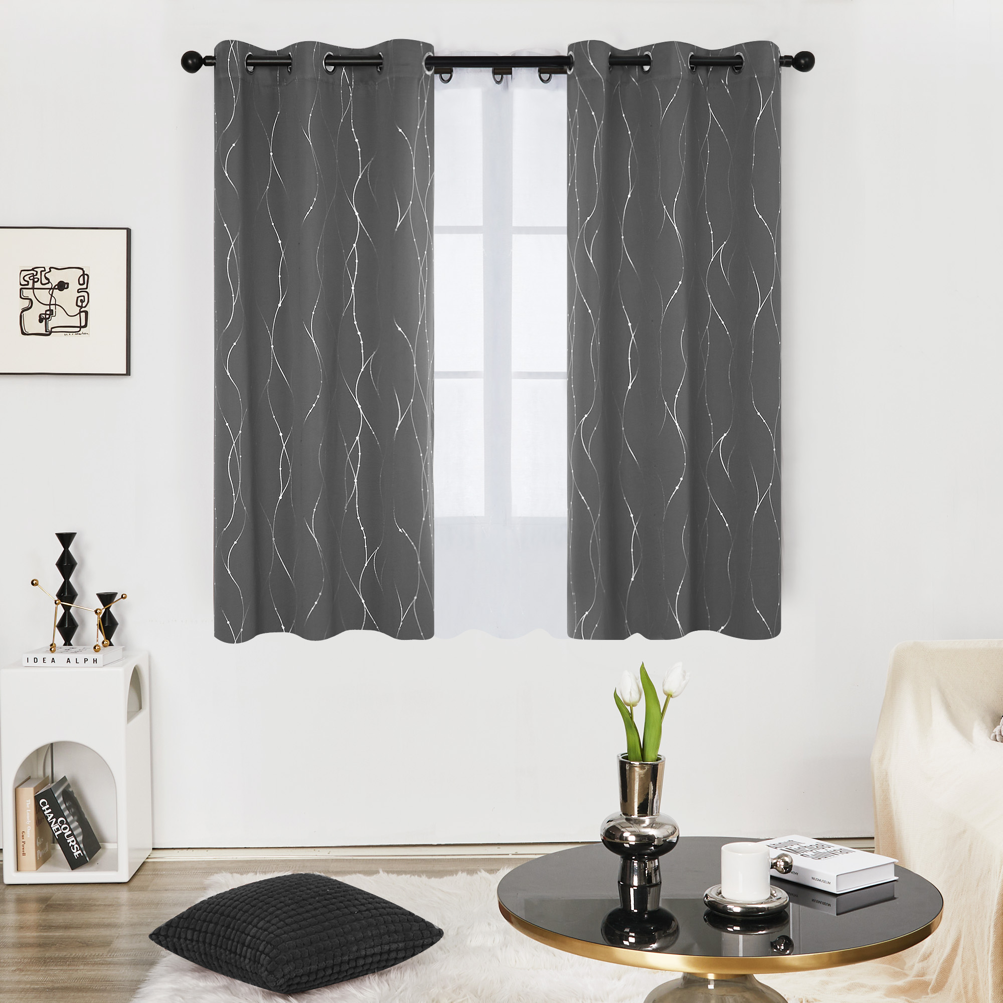 Mainstays Canvas Iron Work Curtain Panel - Walmart.com