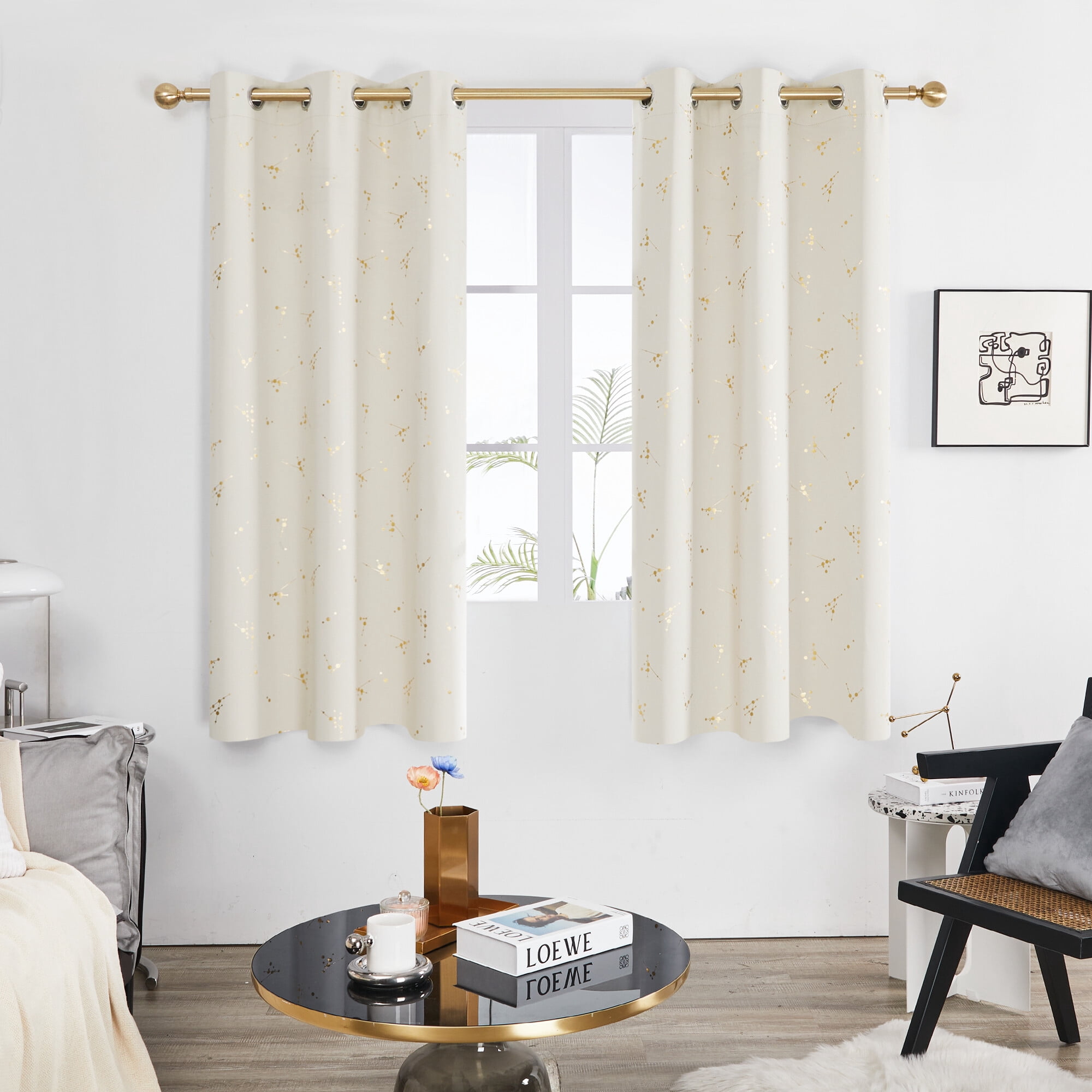 Deconovo Short Blackout Curtains, Thermal Insulated Window Curtains and ...