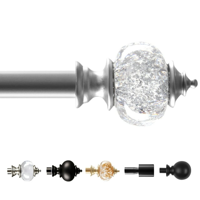 Deconovo Silver Curtain Rods for Windows 66 to 120", 3/4" Adjustable ...