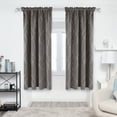 Deconovo Taupe 42 x 72 inch Blackout Curtains Wave Line Foil Printed ...
