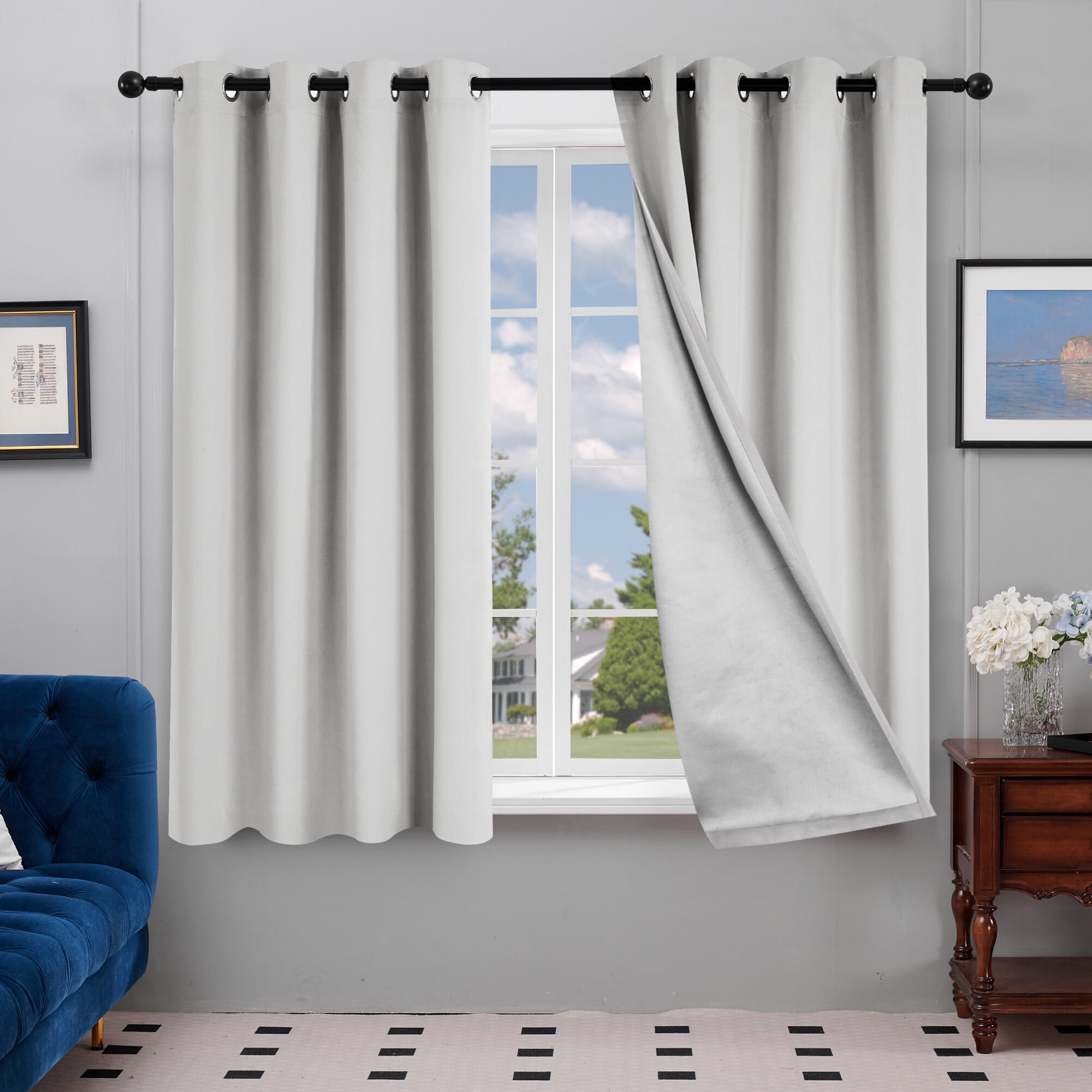 Deconovo Thermal Insulated Blackout Curtains with Silver Coating for ...