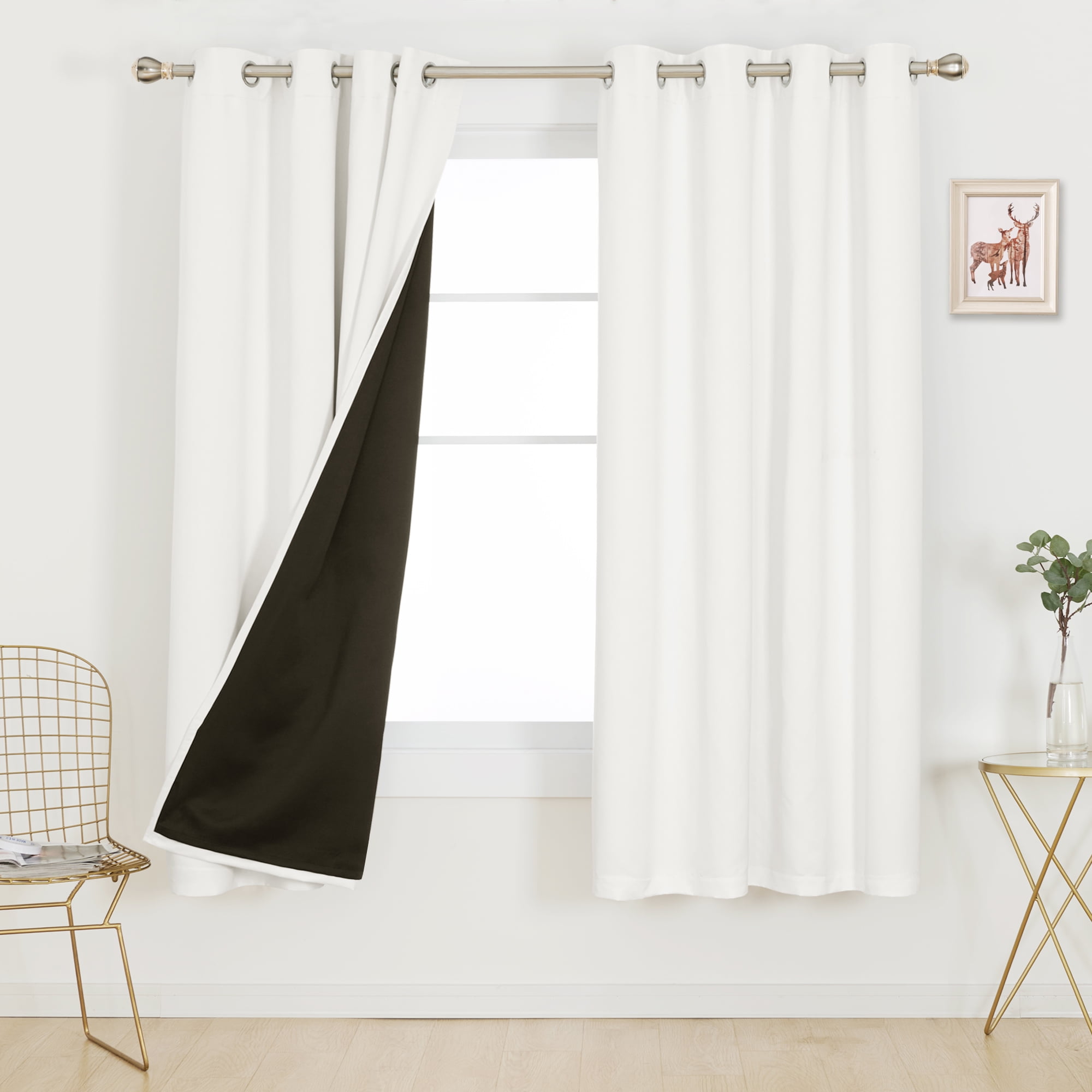 Deconovo Thermal Insulated Curtains for Living Room, Double-Layer Total Blackout Curtains ...