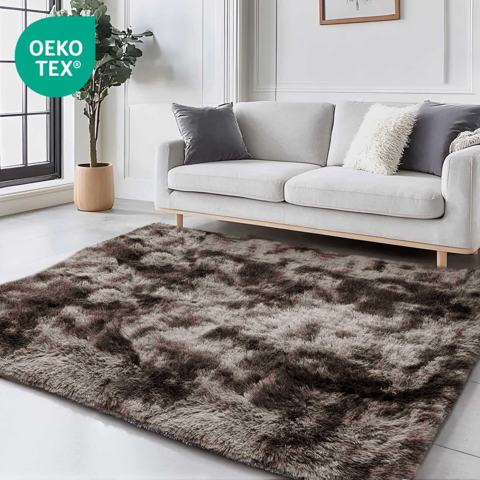 Deconovo Tie Dyed Rug for Living Room, Large Shag Rug with Anti-Skid ...