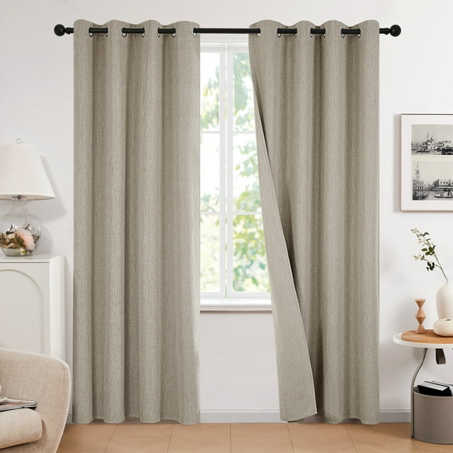 "Deconovo 52"" x 84"" Blackout Curtains, 2 Panels, Grommet Linen ...