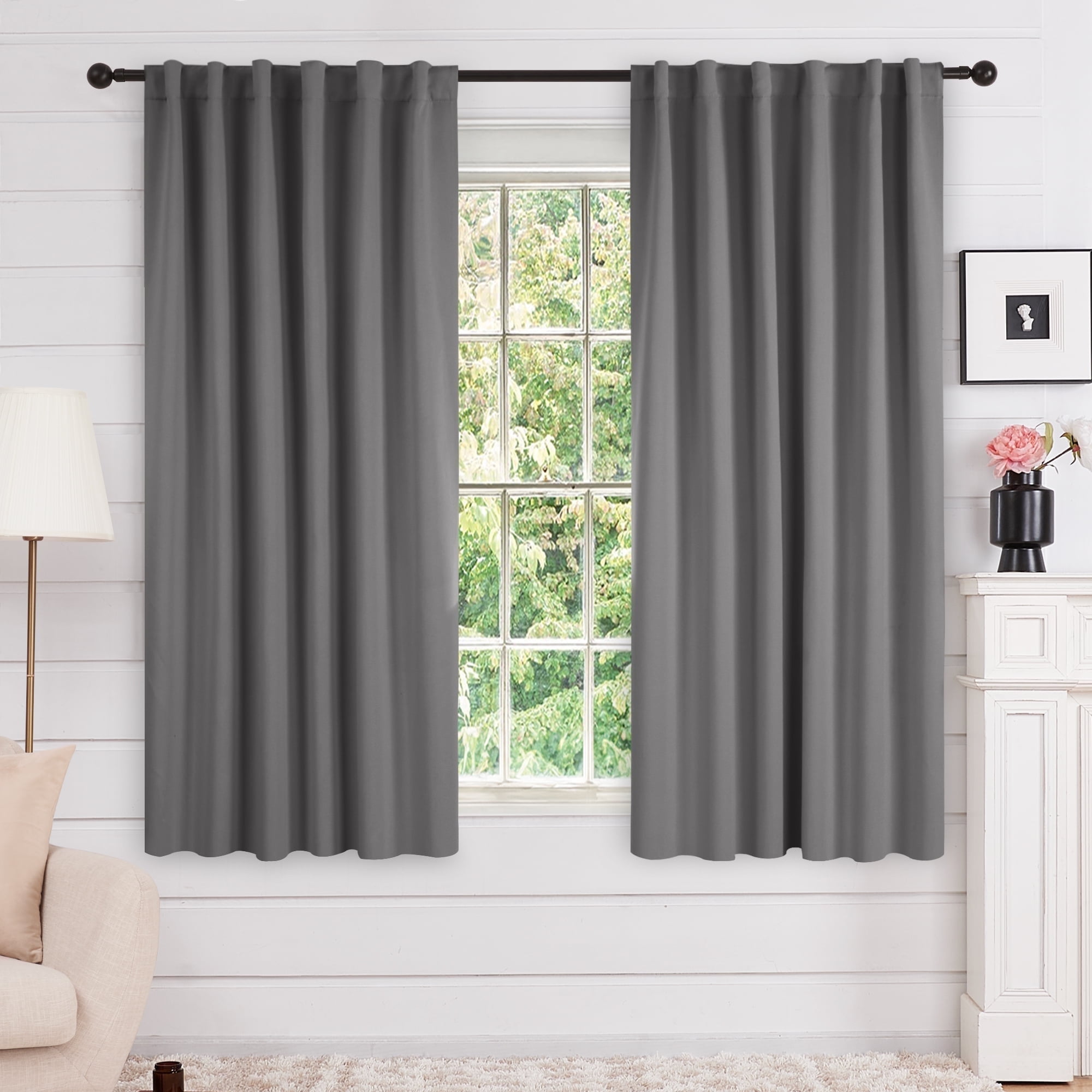 Deconovo Light Gray Blackout Curtains for Living Room, 52x54 inch ...