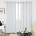 Deconovo White Blackout Curtains With Pattern Wave Line with Dots ...