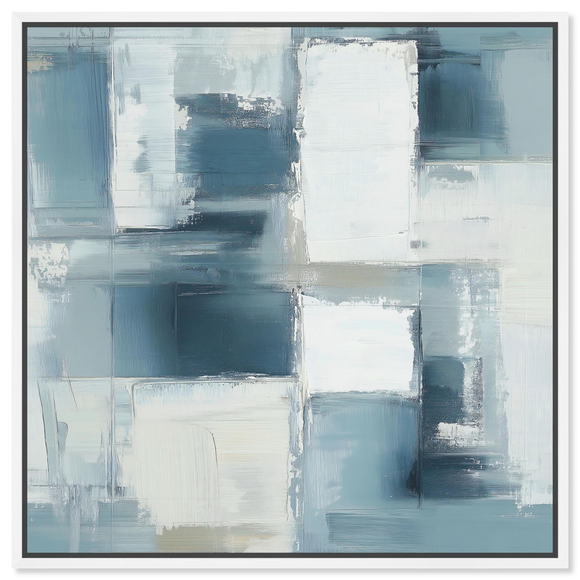 Deconstructed Blue I Canvas Blue Abstract Art by Art Remedy, White ...