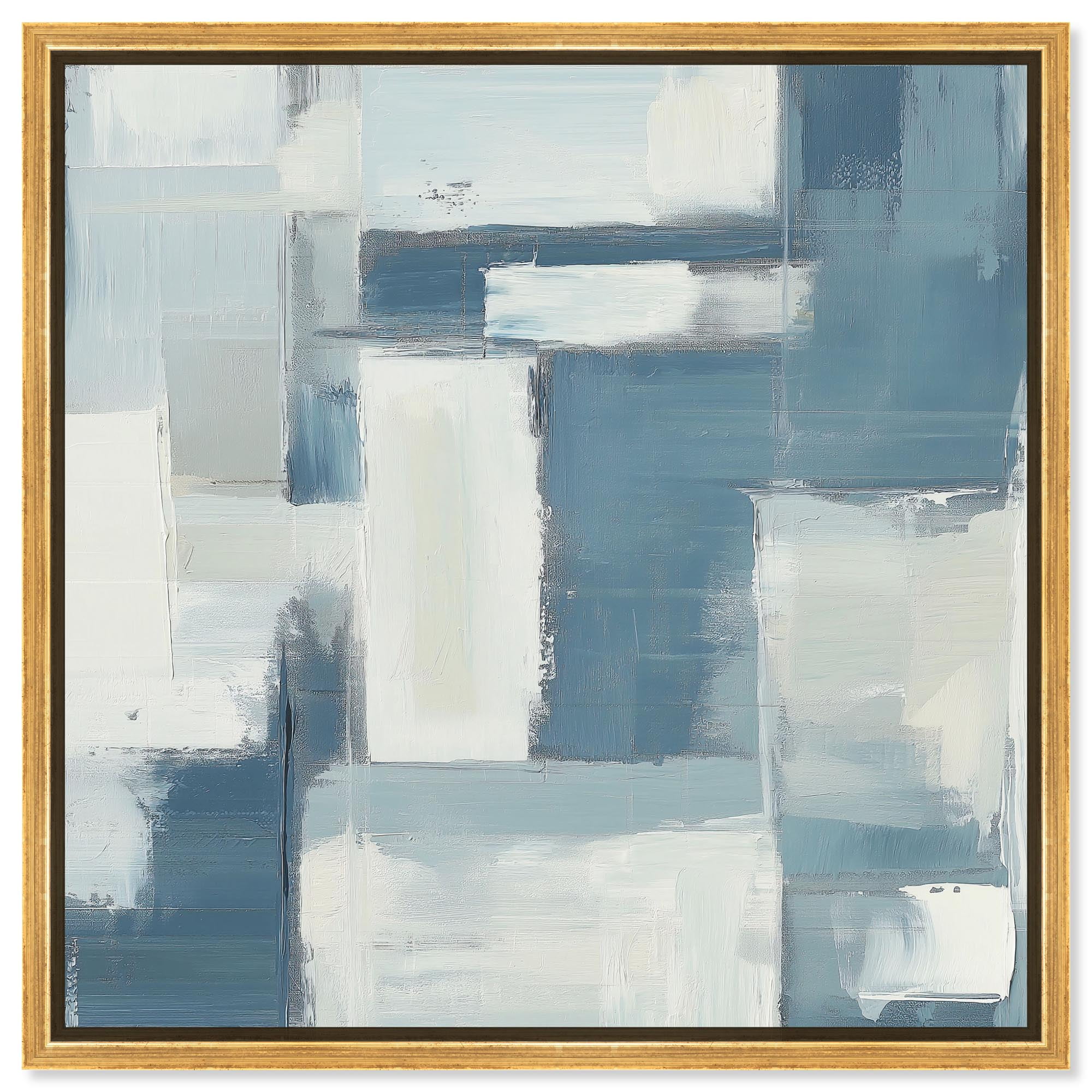 Deconstructed Blue III Canvas Blue Abstract Art by Art Remedy, Gold ...