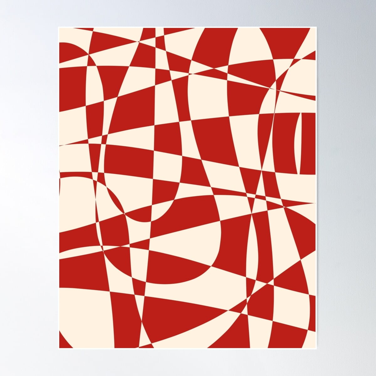 Deconstructed Harlequin Midcentury Modern Abstract Pattern In Retro Red ...