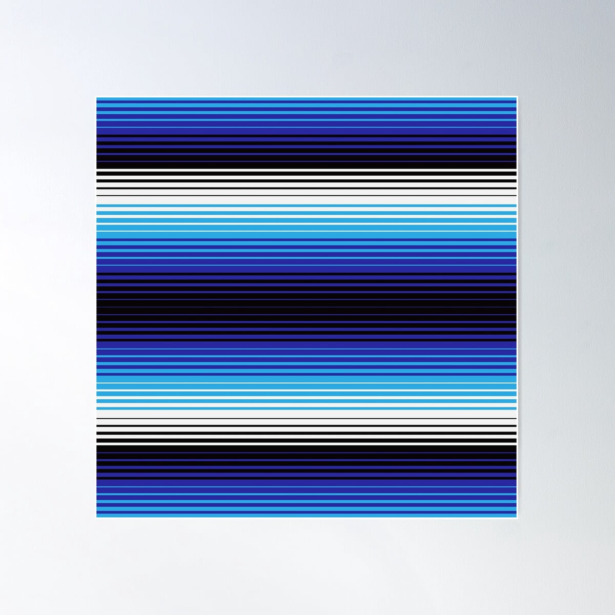Deconstructed Serape In Blue Poster Wall Art, Modern Wall Decor For ...