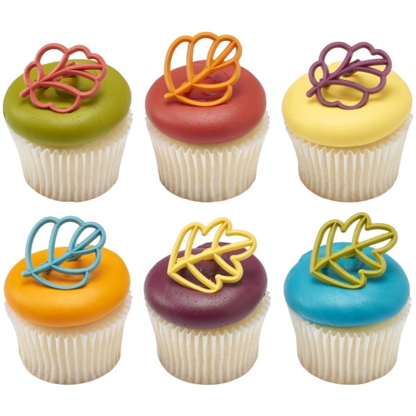 Decopac Autumn Fall Leaves Cupcake Rings Toppers 24 Count - Walmart.com
