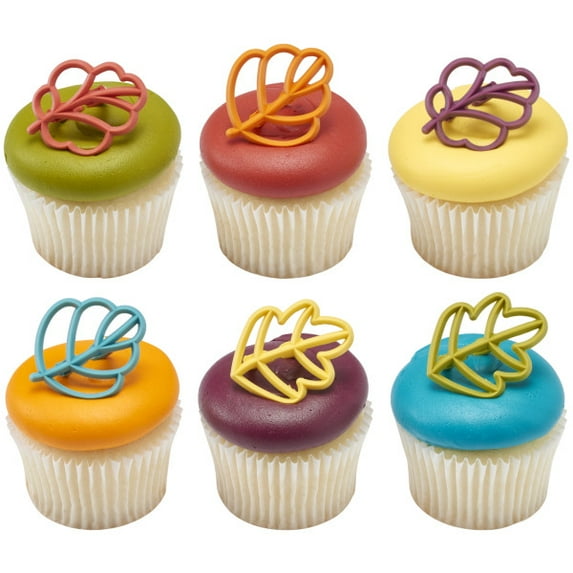 Decopac Autumn Fall Leaves Cupcake Rings Toppers 24 Count - Walmart.com