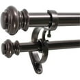Decopolitan 1" Antique Bronze Urn Double Curtain Rod, Bronze - Walmart.com