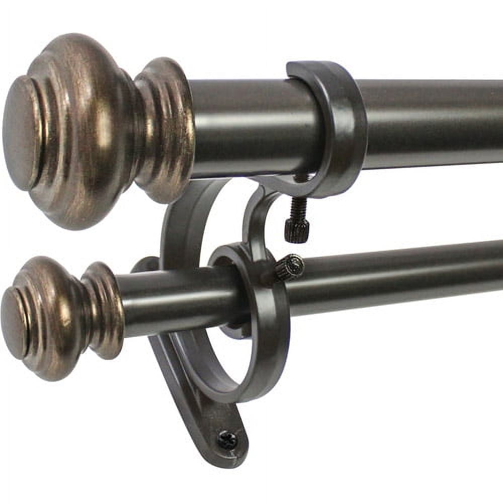 Decopolitan 1" Urn Adjustable Double Curtain Rod Set - Walmart.com