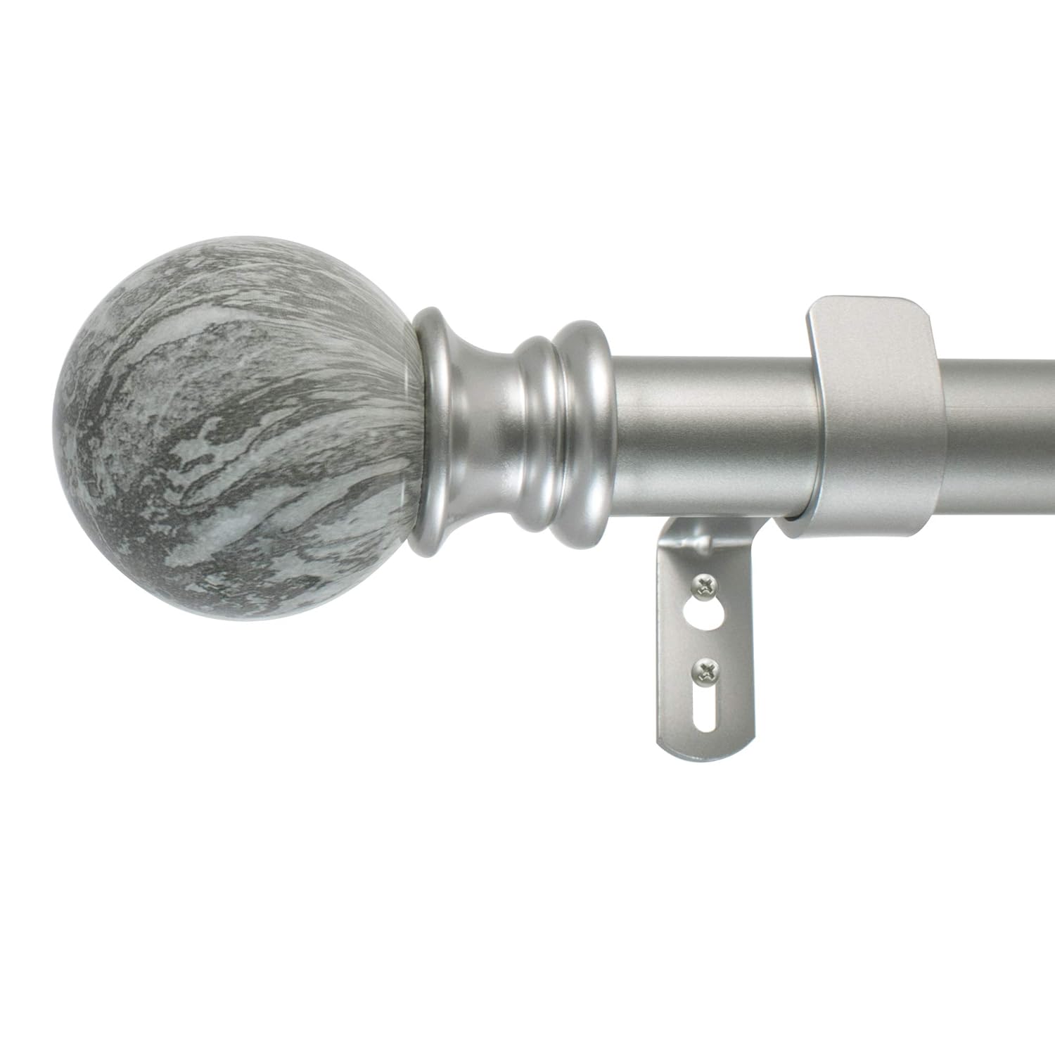 Decopolitan Marble Ball Curtain Rod Set 18 to 36Inches Antique Silver ...