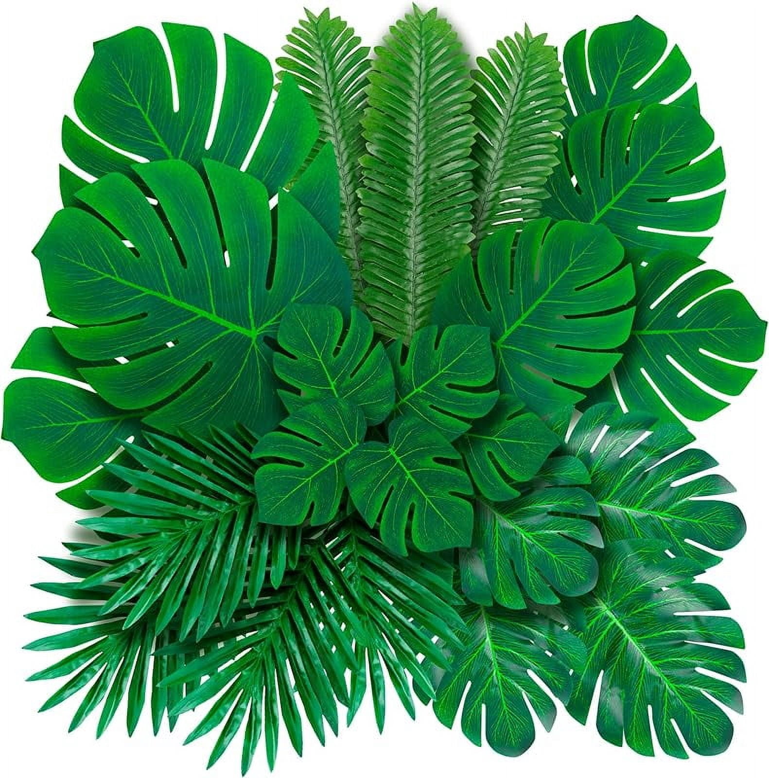 Decopom Palm Leaves Artificial Tropical Monstera-84Pcs 6 Kinds Large ...