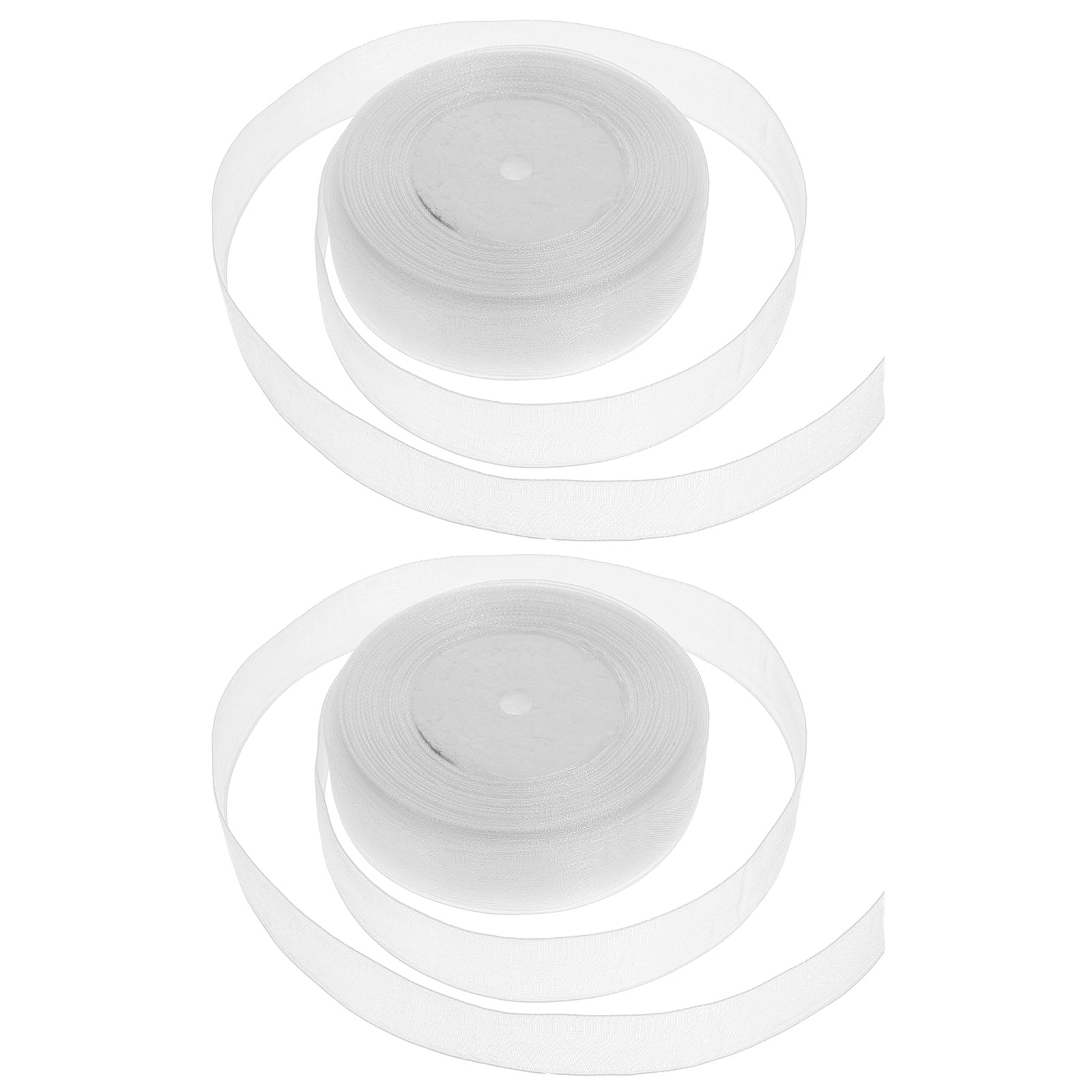 Decor 2 Rolls Ribbons for Gift Wrapping Clear Organza Polyester Sheer ...