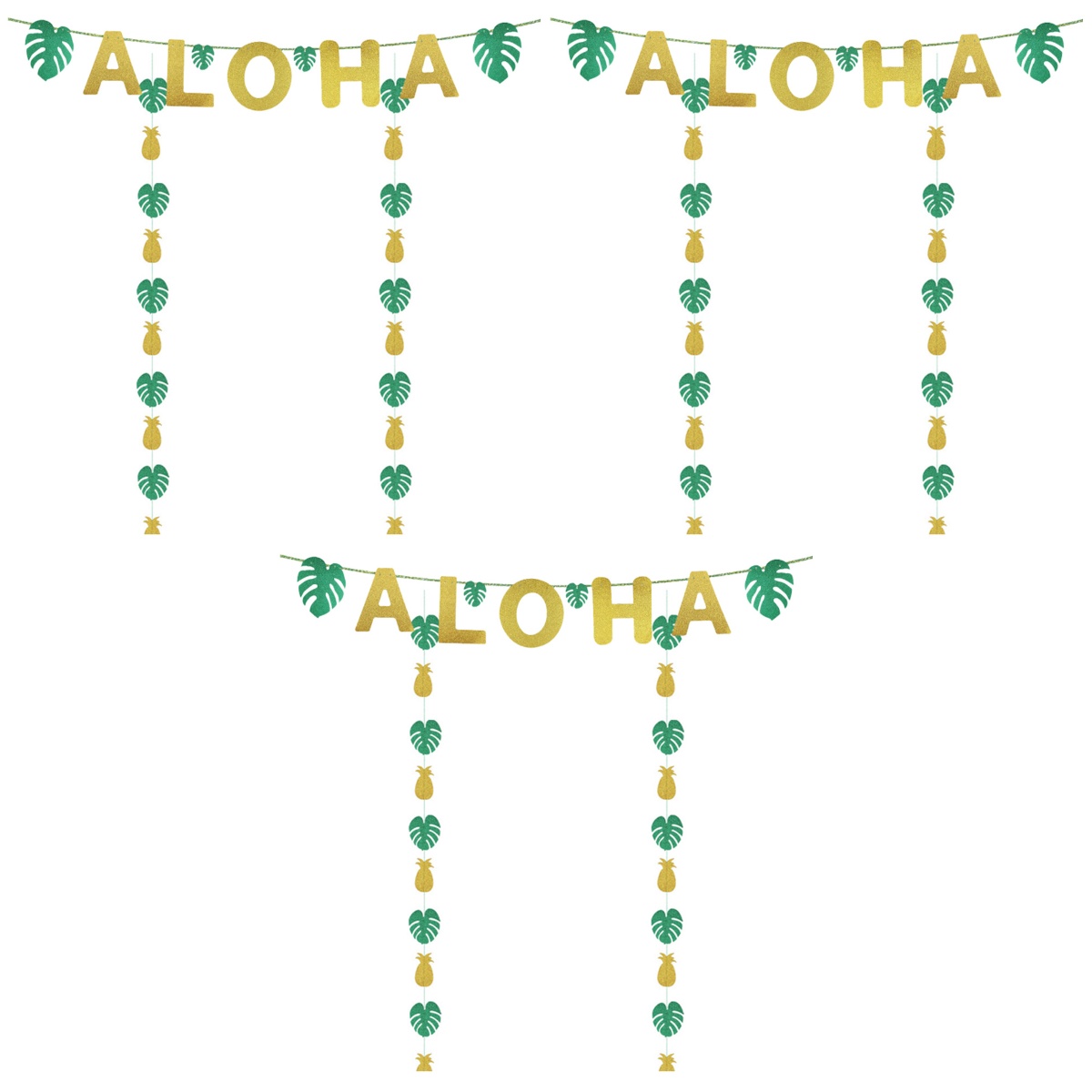 Decor 9 Pcs Hawaiian Party Bunting Decoration Pull The Flag Paper ...