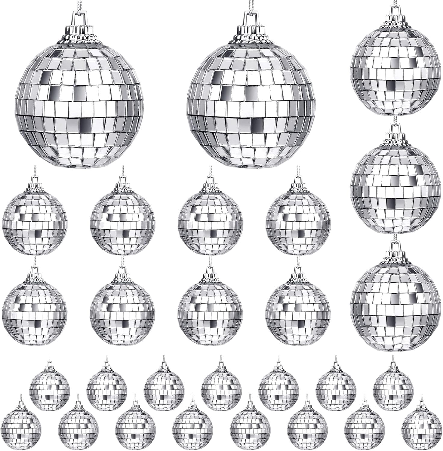 The Decor Affair 28 Pieces Mirror Disco Ball 70s Reflective Mirror Ball ...