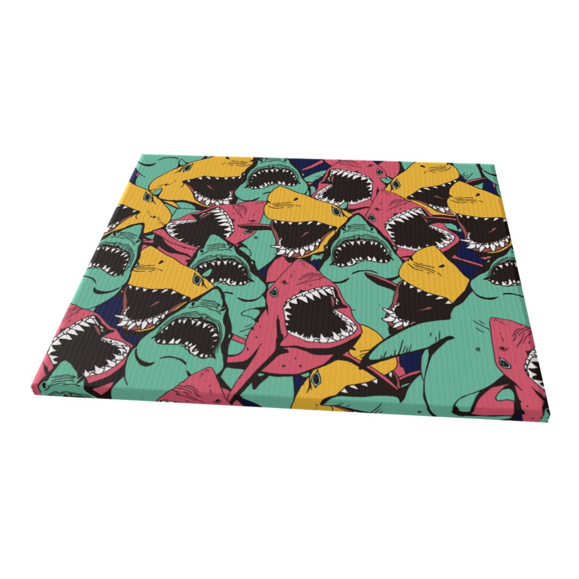 Decor Angry Shark Wall Decor Bathroom Canvas Painting Modern ...